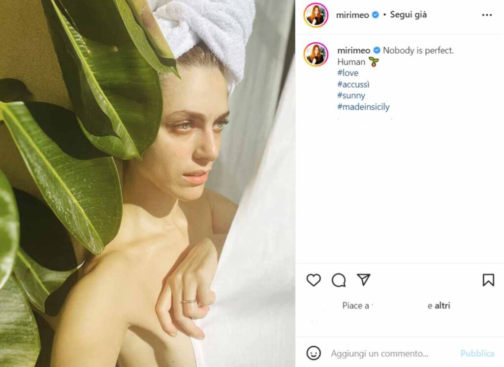 Miriam Leone, solo la tenda copre il fisico: sotto completamente nuda